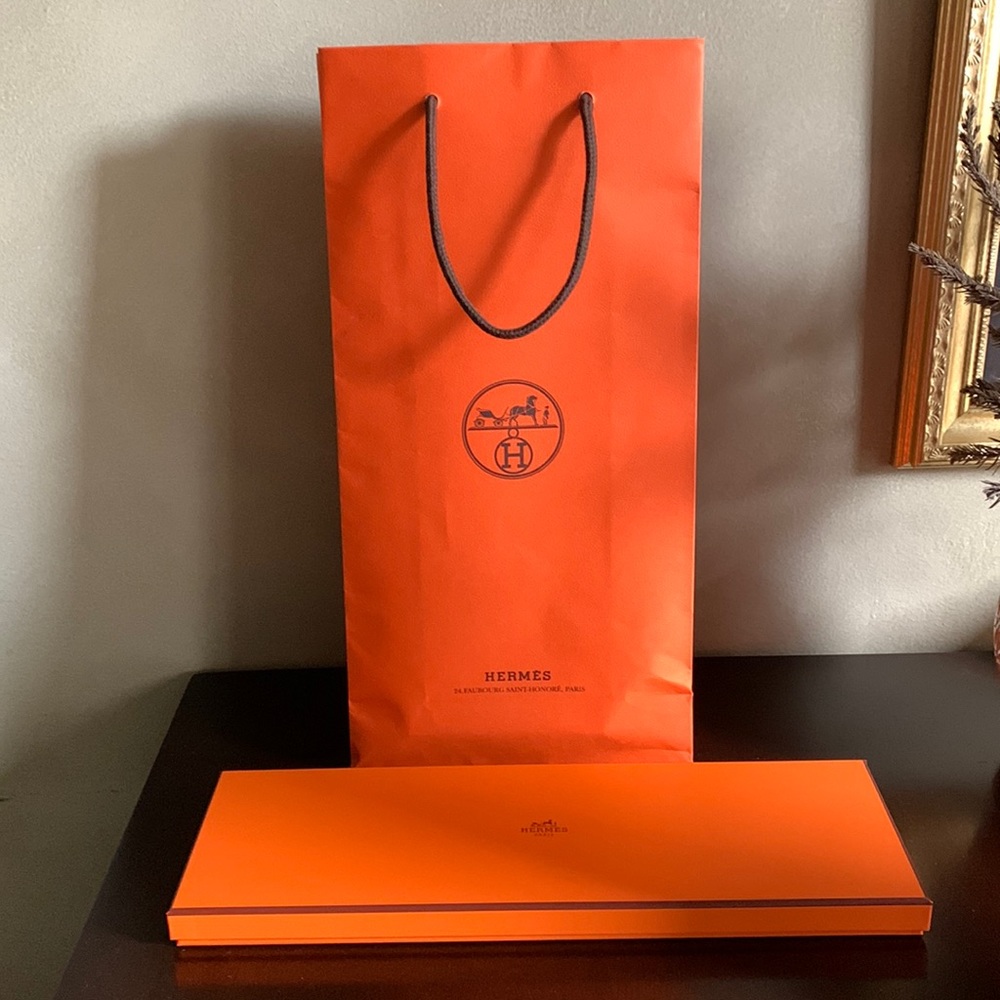 Authentic Hermes Shopping Bag And Tie Box - Gem